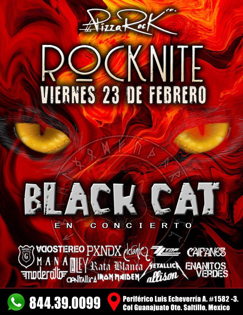 BLACK CAT en Pizza Rock - Bienvenidos a Saltillo