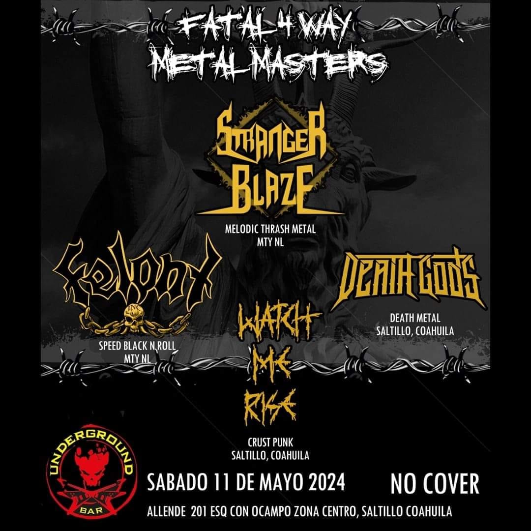 FATAL 4 WAY "METAL MASTERS" en Underground Bar - Bienvenidos a Saltillo