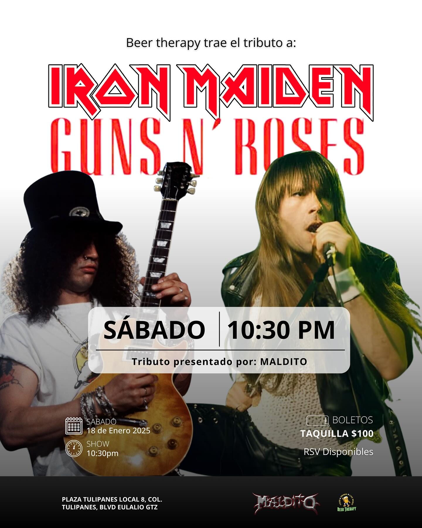 Iron Maiden Vs Guns N’ Roses en Beer Therapy - Bienvenidos a Saltillo