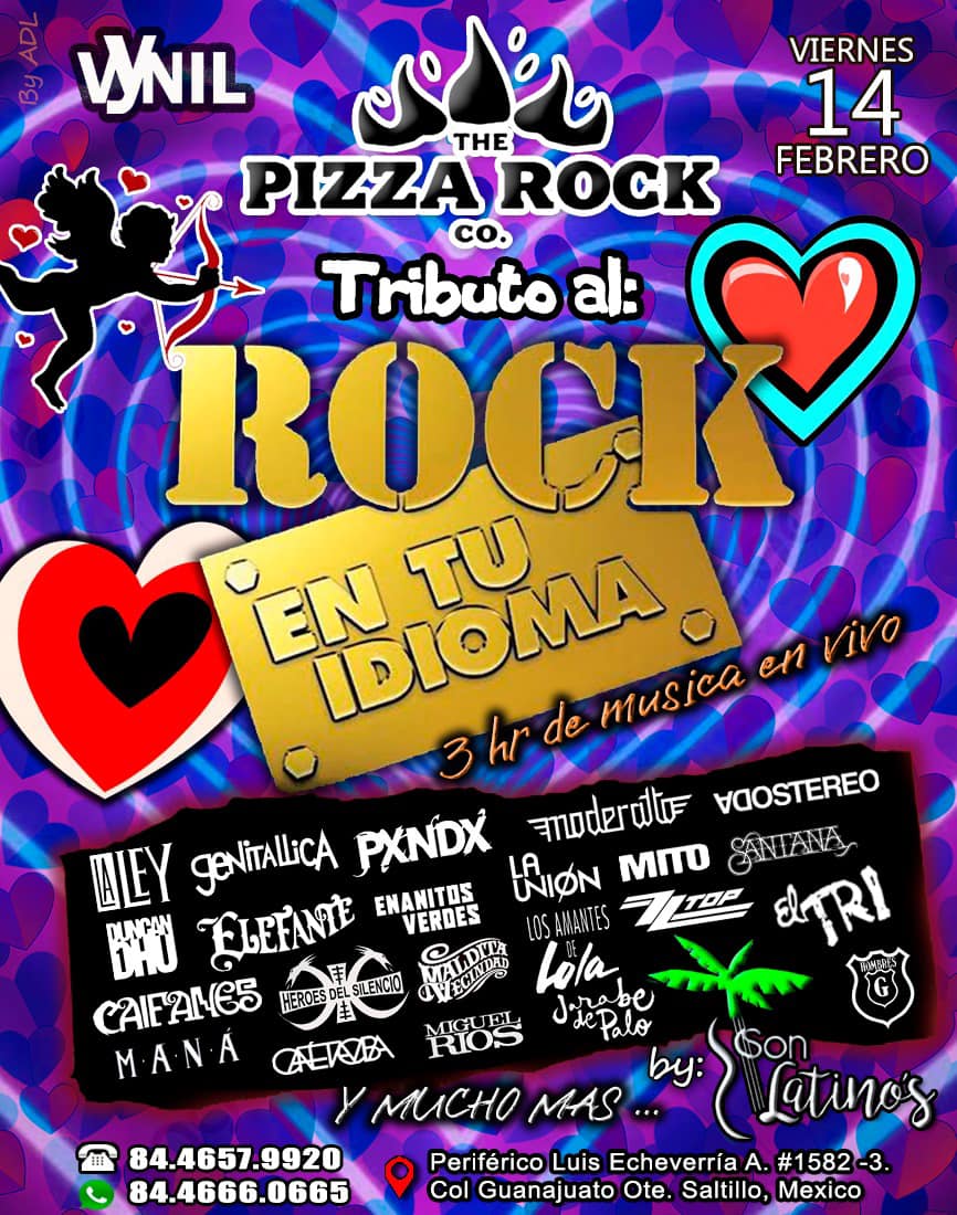 Tributo al Rock en Pizza Rock - Bienvenidos a Saltillo