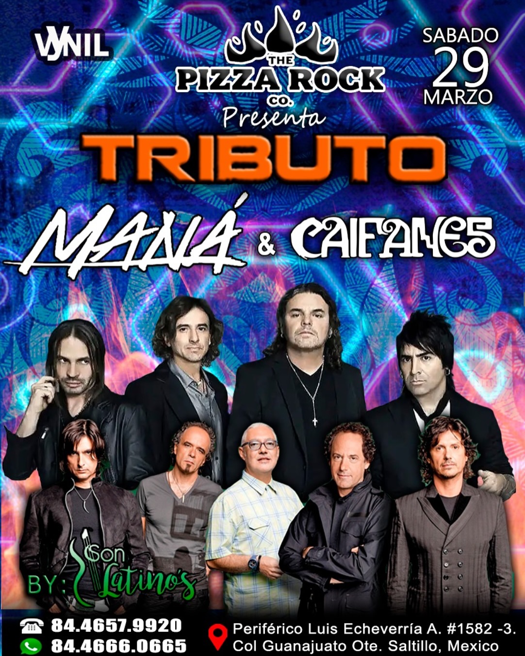 Tributo a CAIFANES & MANÁ en Pizza Rock - Bienvenidos a Saltillo