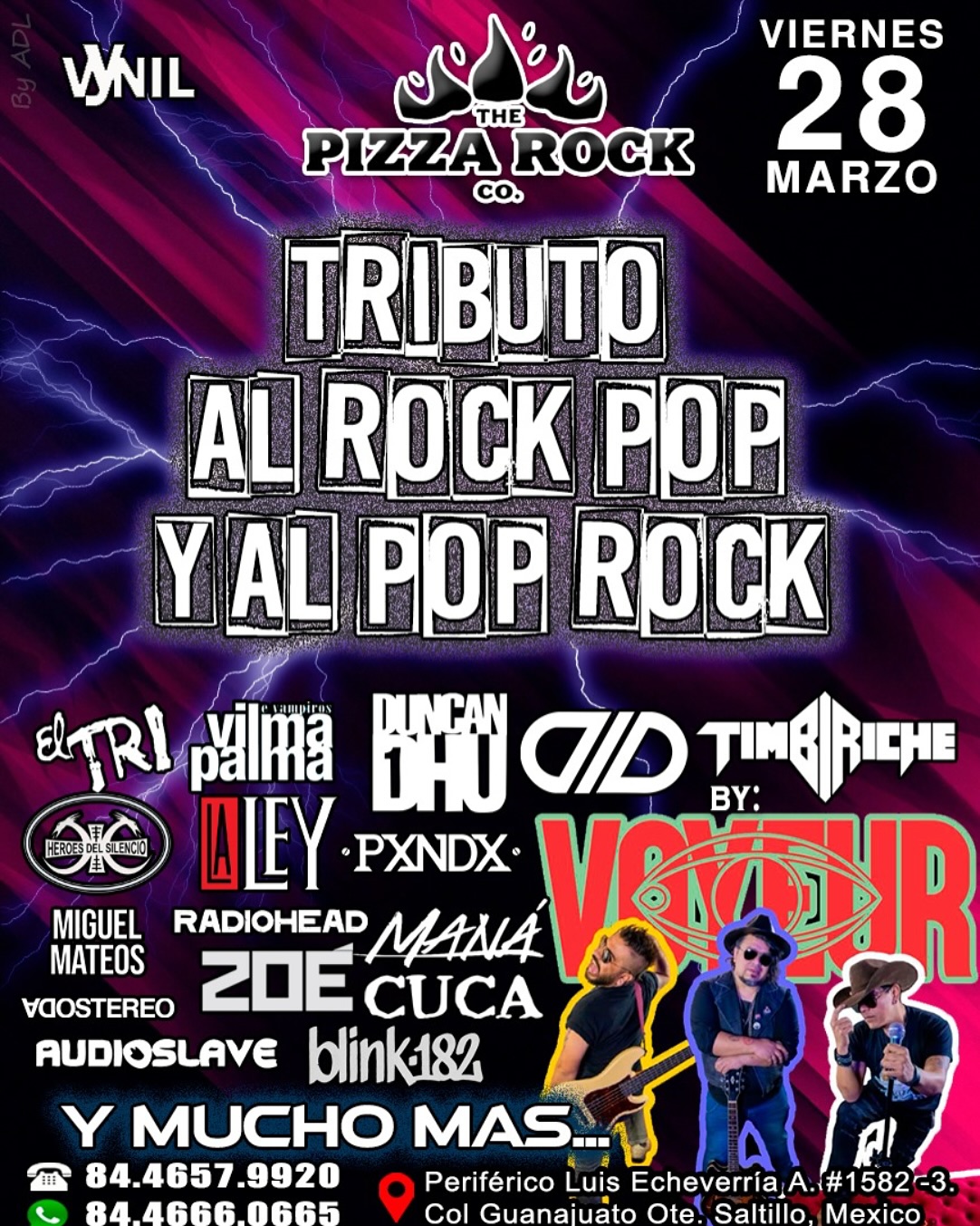 Tributo a Rock Pop y Pop Rock en Pizza Rock - Bienvenidos a Saltillo