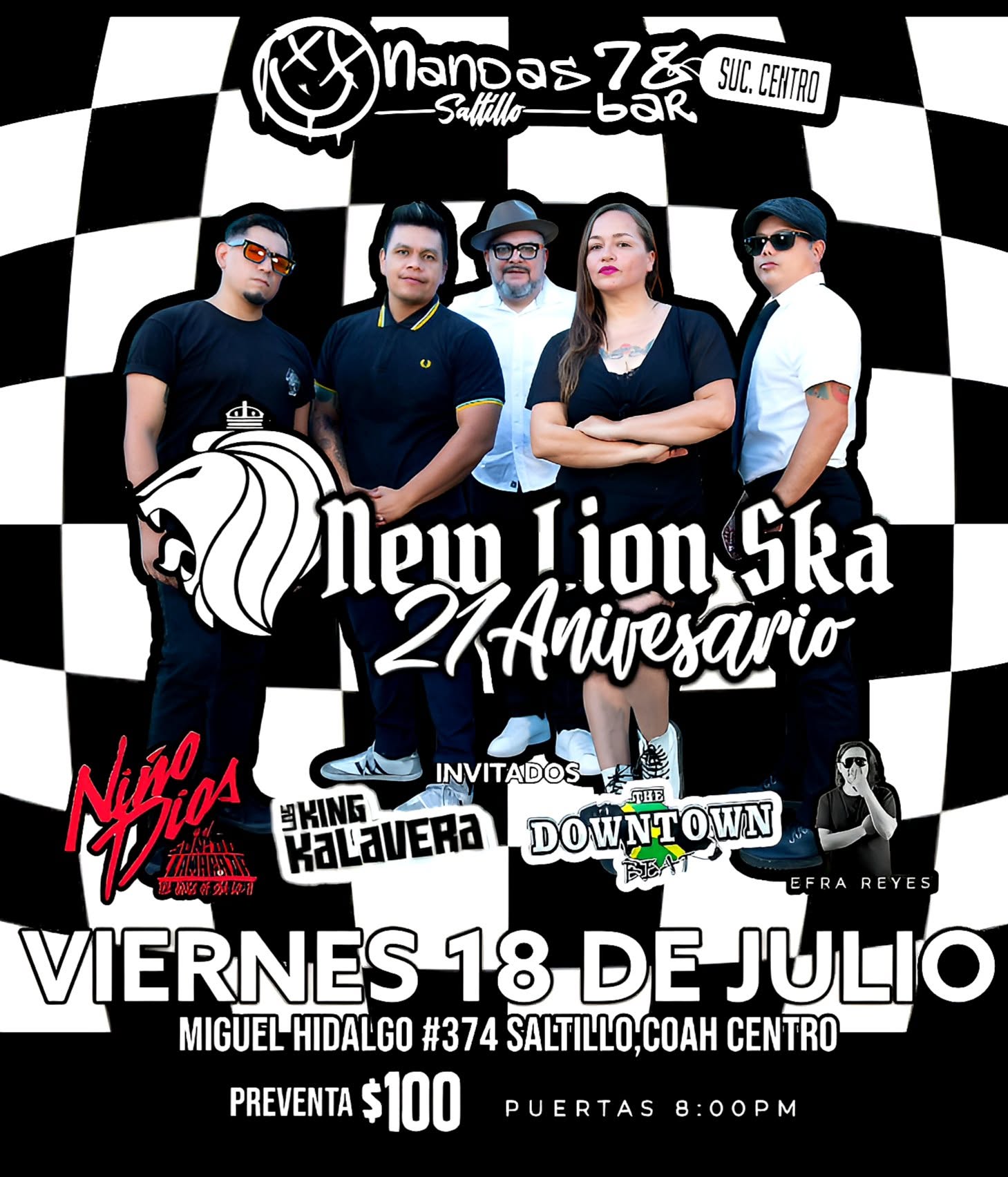 New Lion Ska 𝟐𝟏 𝐀𝐧𝐢𝐯𝐞𝐫𝐬𝐚𝐫𝐢𝐨 en Nandas Bar Saltillo - Bienvenidos a Saltillo