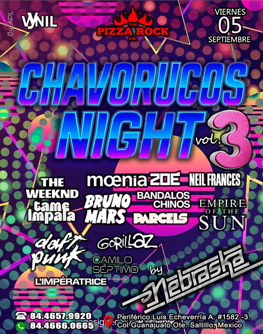 RUCOSCHAVOS Friday Night Party Vol.3 en Pizza Rock - Bienvenidos a Saltillo