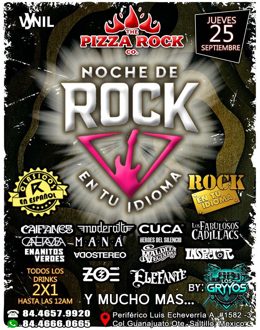 Tributo a LO MEJOR del ROCK EN TU IDIOMA en Pizza Rock - Bienvenidos a ...