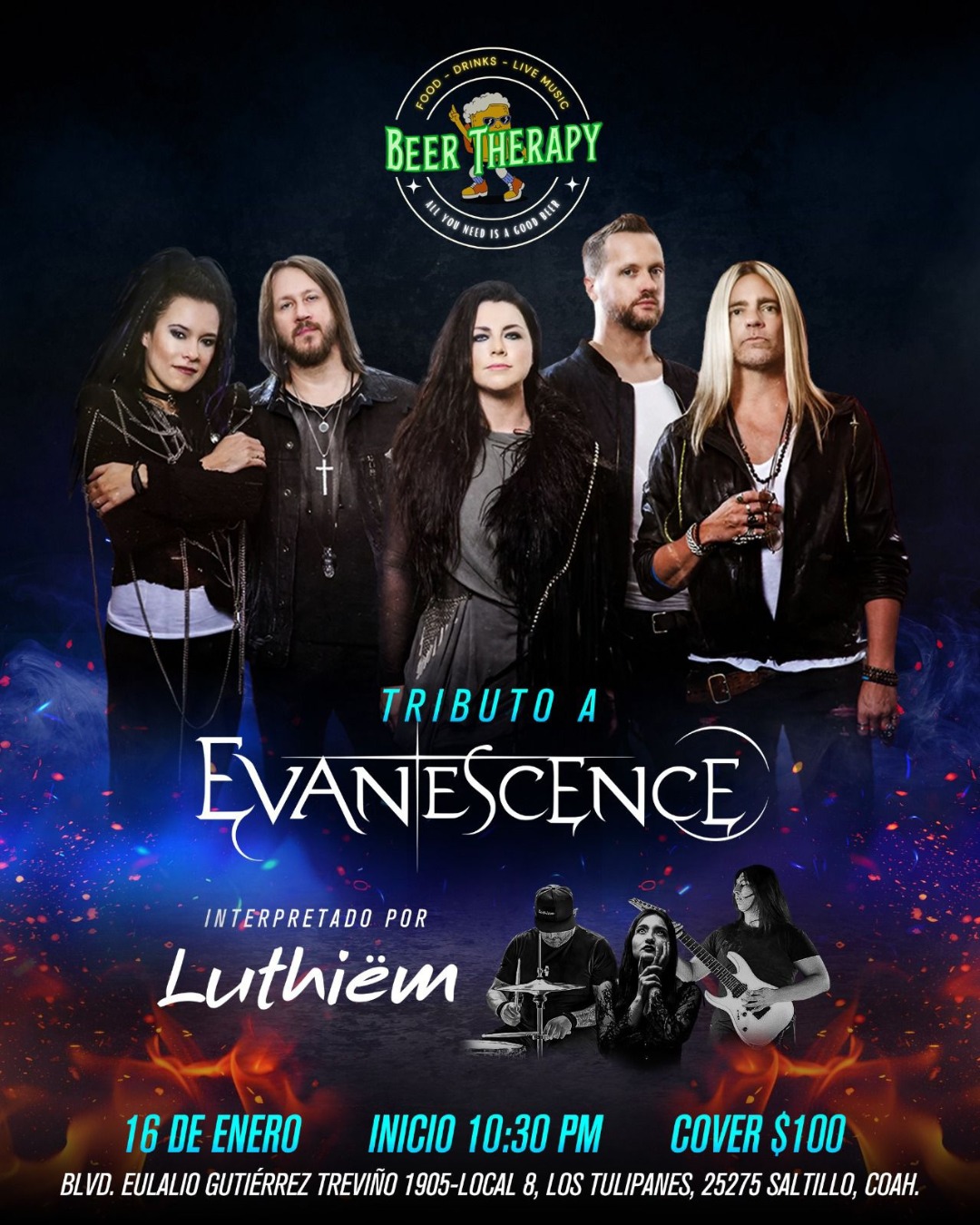 Tributo a EVANESCENCE en Beer Therapy - Bienvenidos a Saltillo